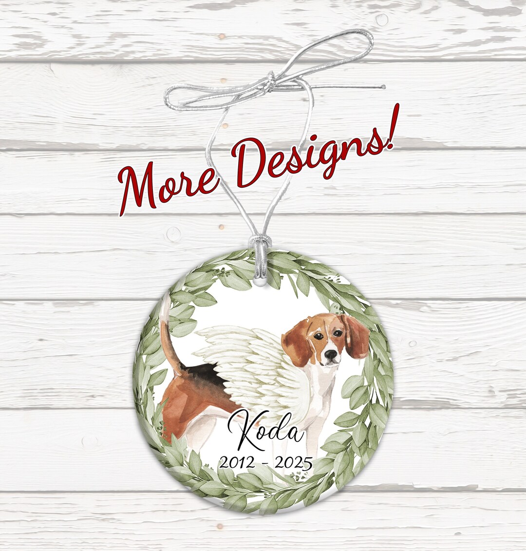 Beagle Memory Ornament, Beagle Memorial Gift, Beagle Ornament ...
