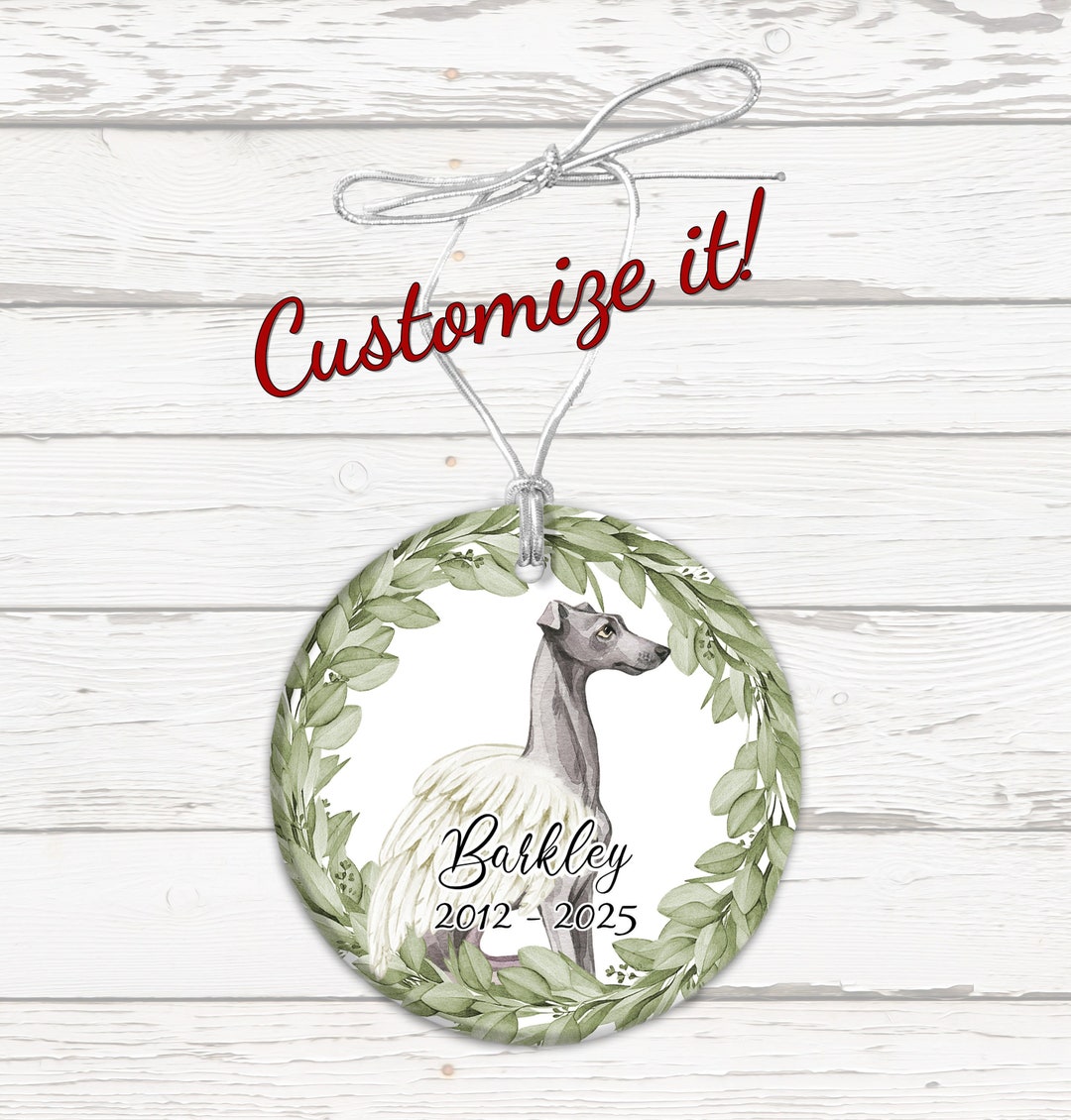 Greyhound Memory Ornaments, Multiple Designs! Greyhound Memorial Gift ...