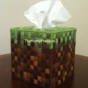 Minecraft Tissue Box Cover - Grass Block - Etsy
