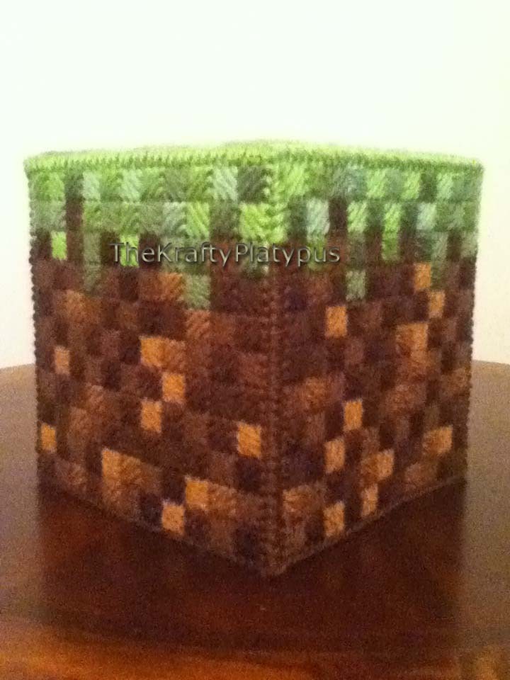 Minecraft Tissue Box Cover - Grass Block - Etsy