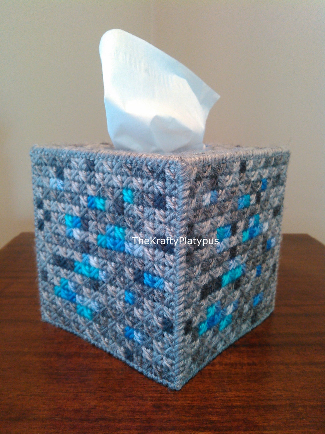 Minecraft Tissue Box Cover - Diamond Ore - Etsy