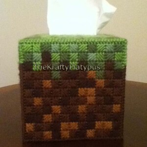 Minecraft Tissue Box Cover - Grass Block - Etsy