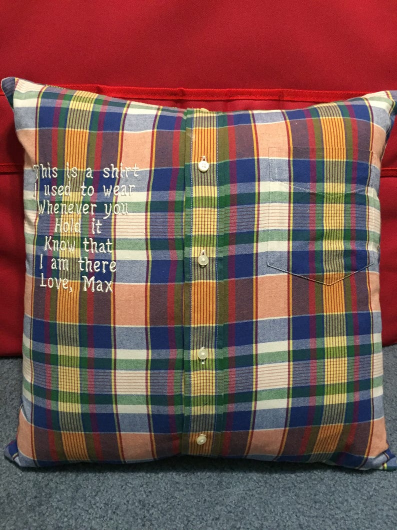 Memory Pillow Keepsake Pillow Made With Loved One's - Etsy