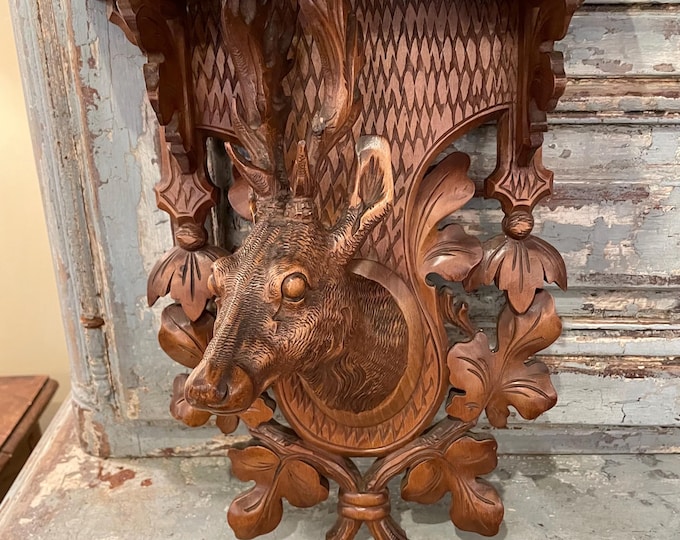 Antique Black Forest Stag/deer Shelf - Etsy