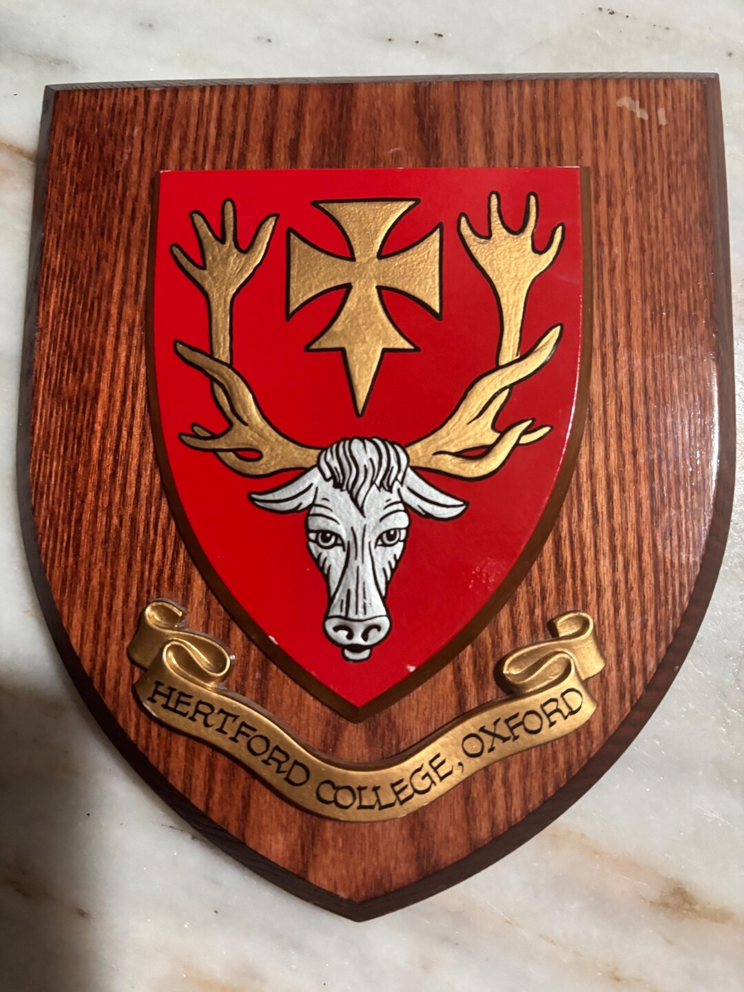 Coat of Arms Hartford University, Stag Horns, Cross - Etsy