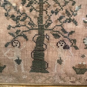 Antique Sampler With Rare Adam and Eve Design Dated 1822 - Etsy