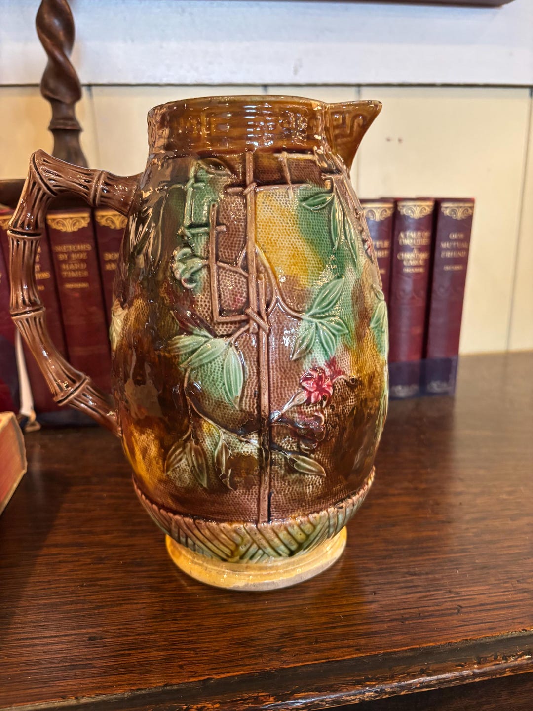 Antique Majolica Pitcher in Fall Colors - Etsy