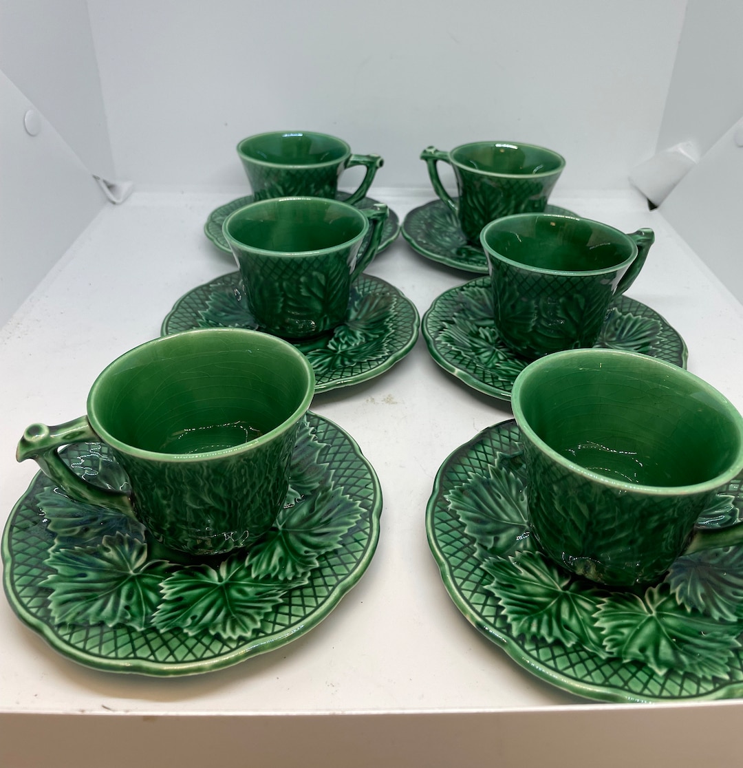 Majolica Demitasse Cups in Set of Six by Gien of France - Etsy