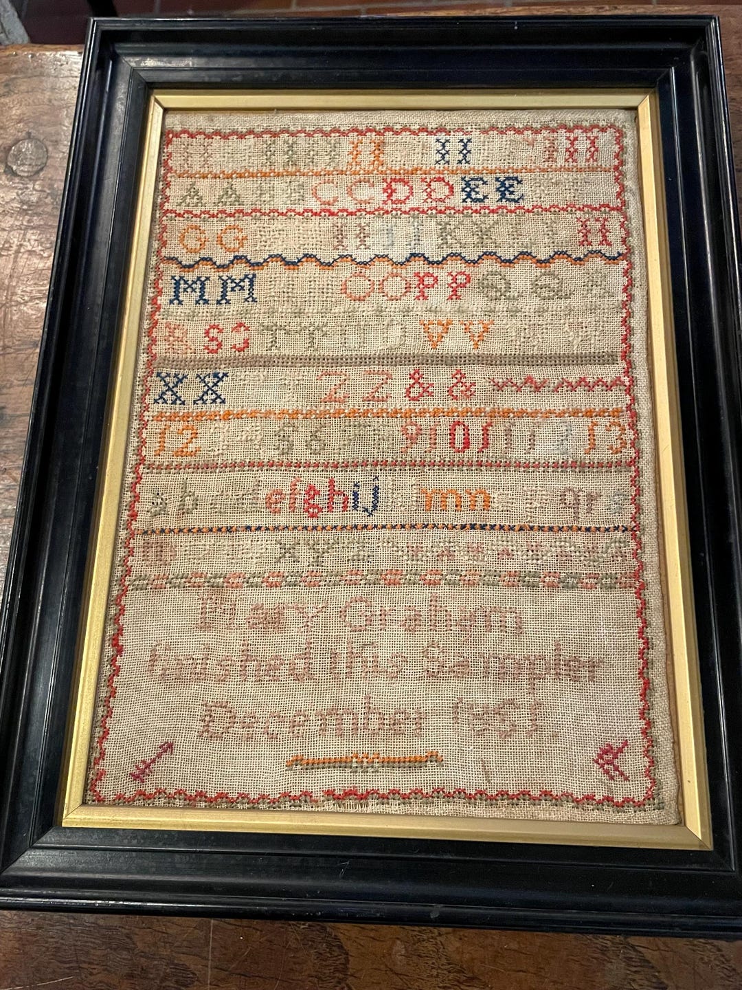Antique Alphabet Sampler Dated 1851 - Etsy