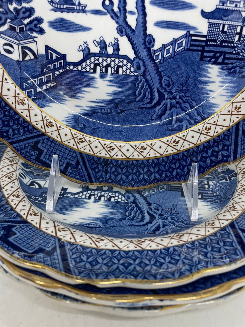Four Booth Real Willow Plates From England - Etsy