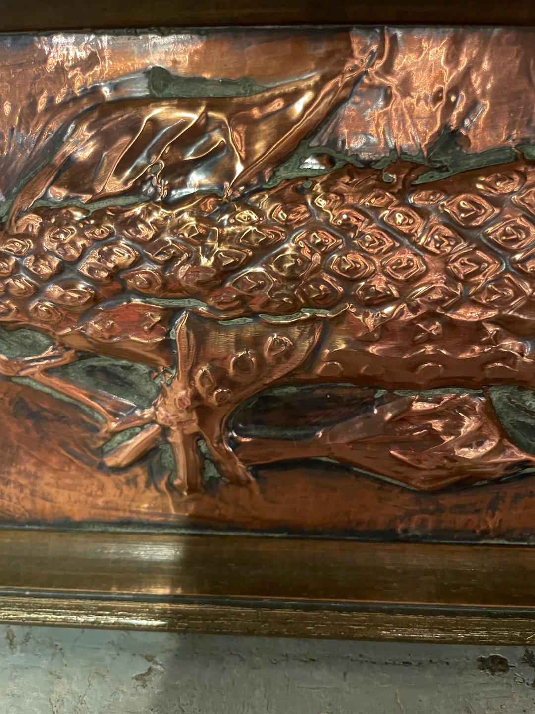 A Copper Plaque With Sea Creature Framed - Etsy
