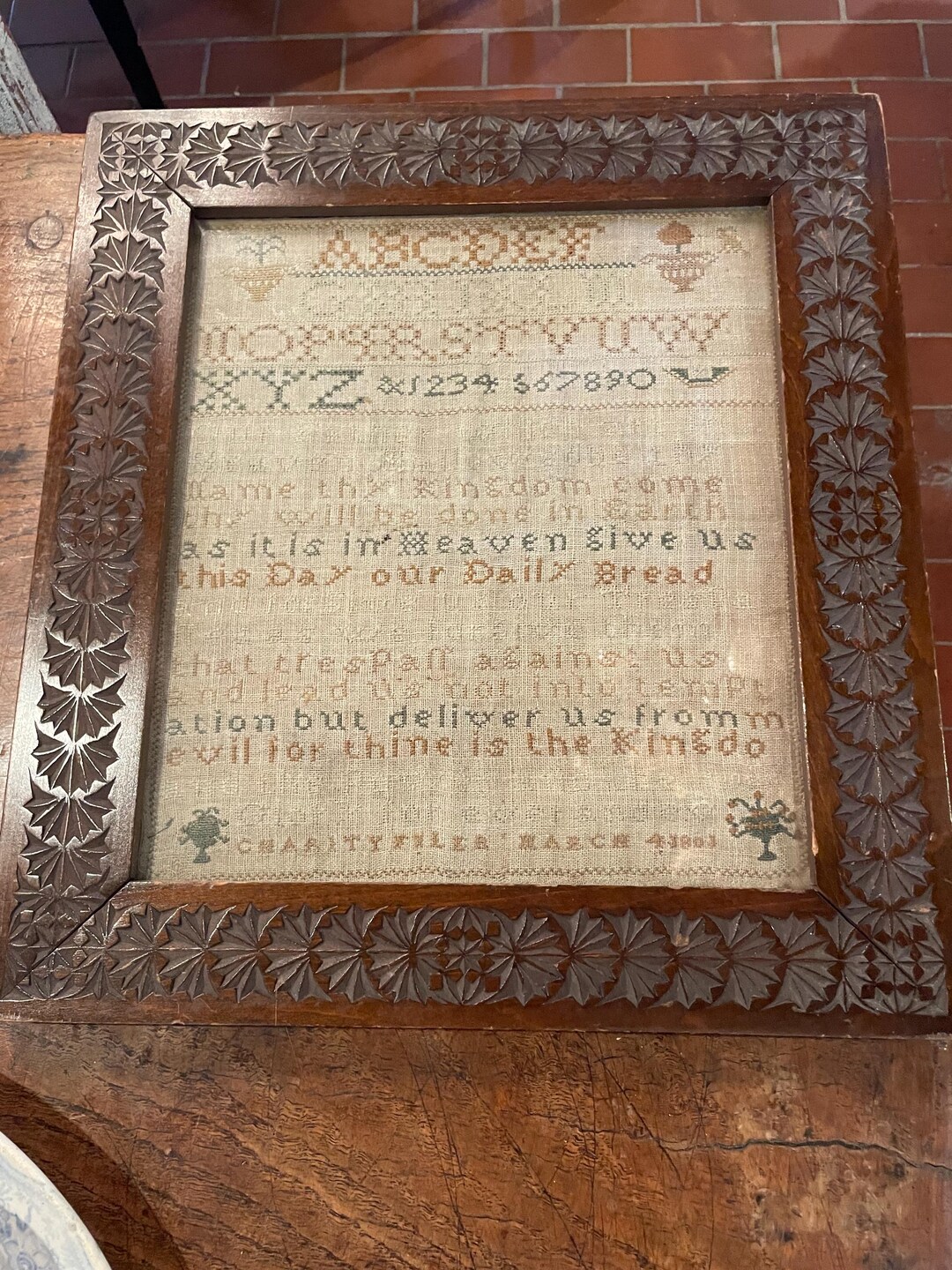 Antique Alphabet Sampler Dated 1803 in Handcarved Frame - Etsy