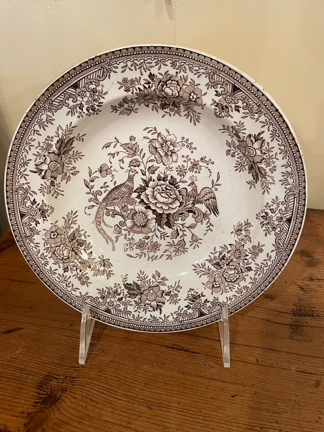 Brown Asiatic Pheasant Plate by Gustafsberg of Sweden - Etsy