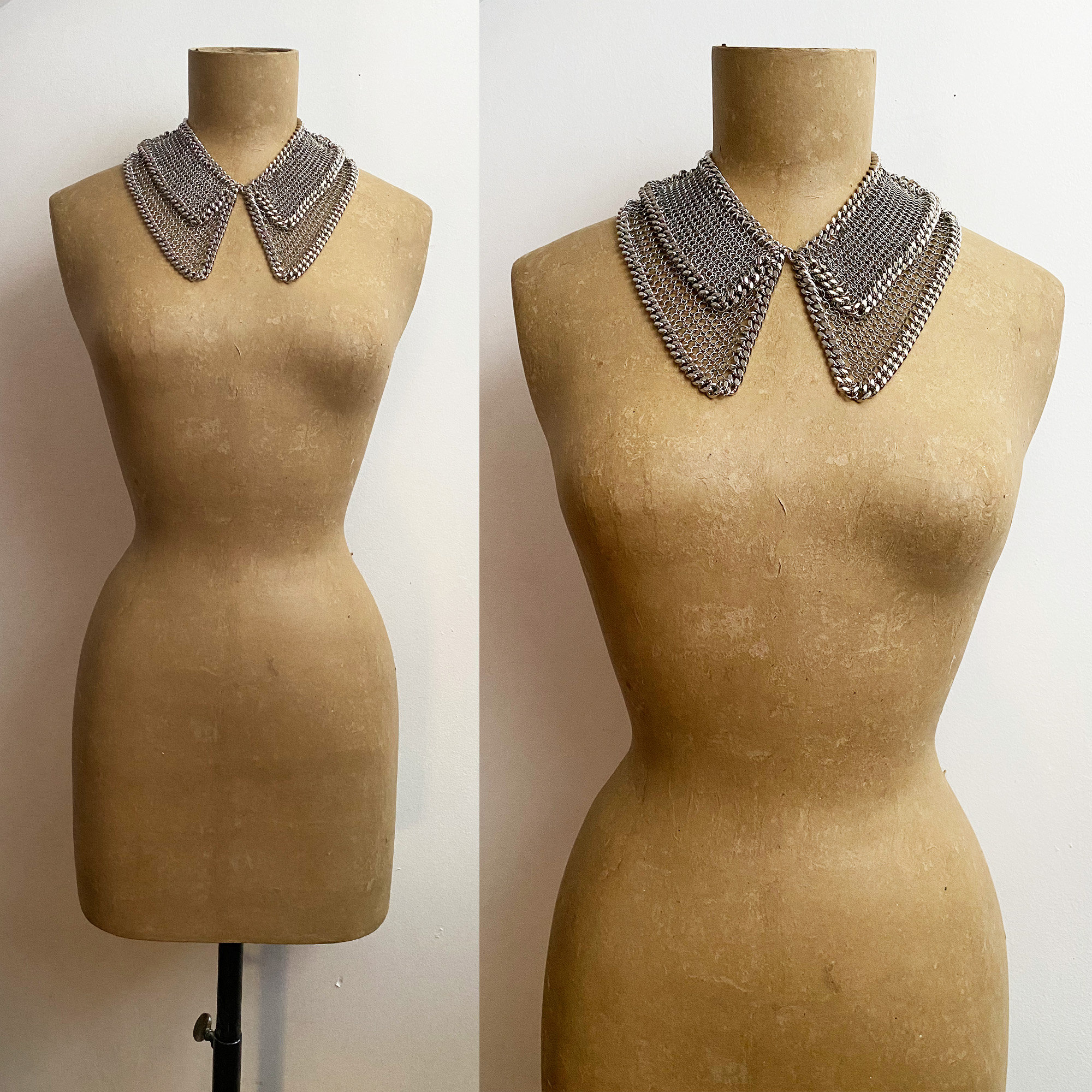 Falconiere Dagger Collar - Silver Chainmail Necklace - Etsy