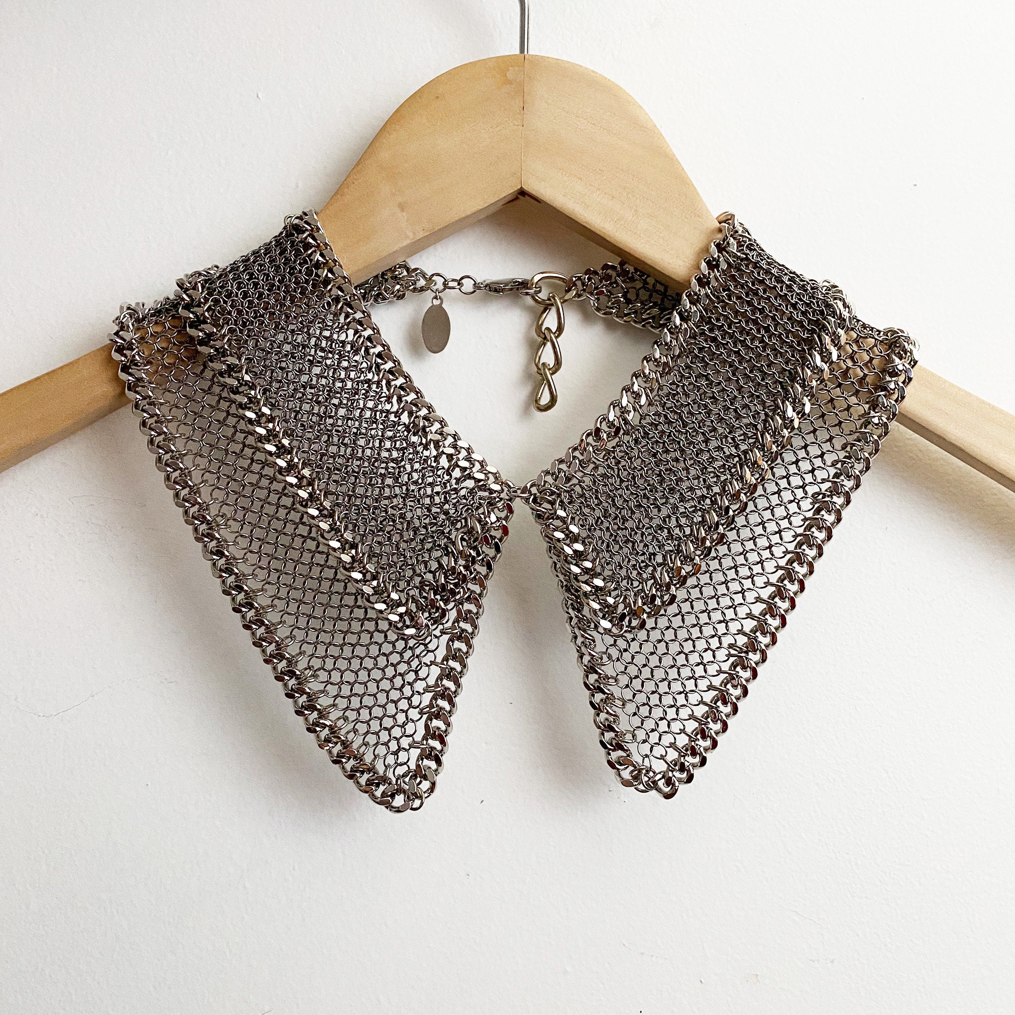 Falconiere Dagger Collar - Silver Chainmail Necklace - Etsy