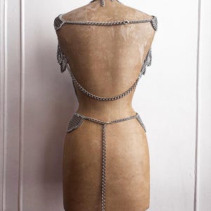 Falconiere Ribbon Bodice - Silver Chainmail Apron - Made to Order 3-6 ...