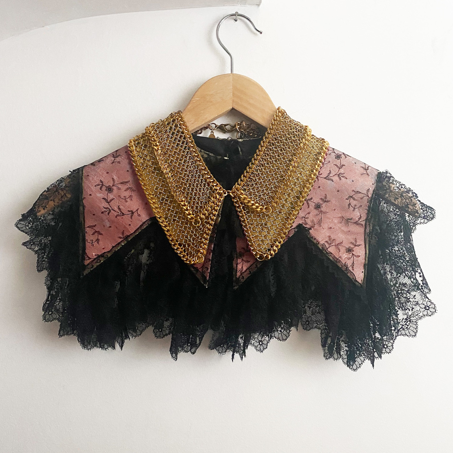 Falconiere Dagger Collar Layered Brass Chainmail Necklace - Etsy