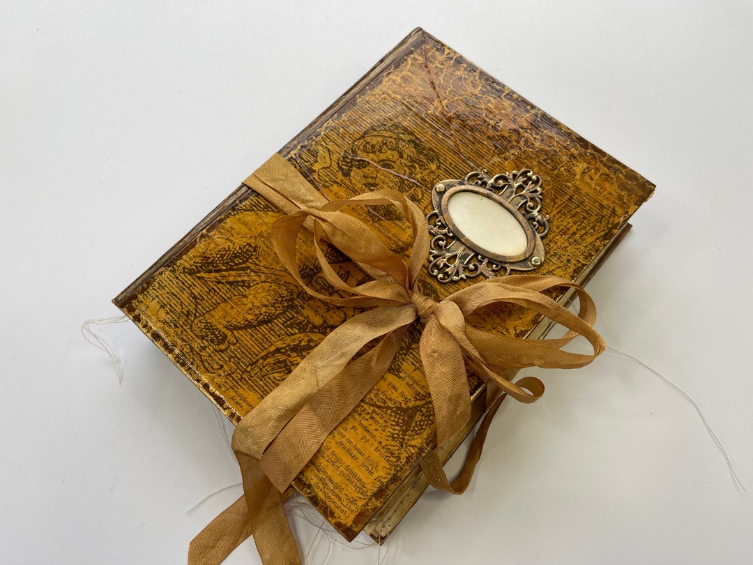 Vintage Journal, 010, Junk Journal, Upcycled Journal, Tea Dye Journal ...