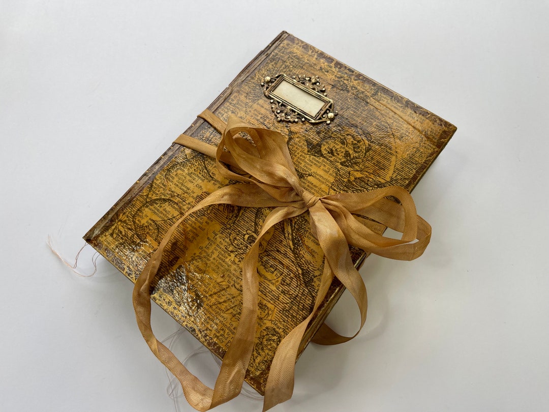 Vintage Journal, 011, Junk Journal, Upcycled Journal, Tea Dye Journal ...