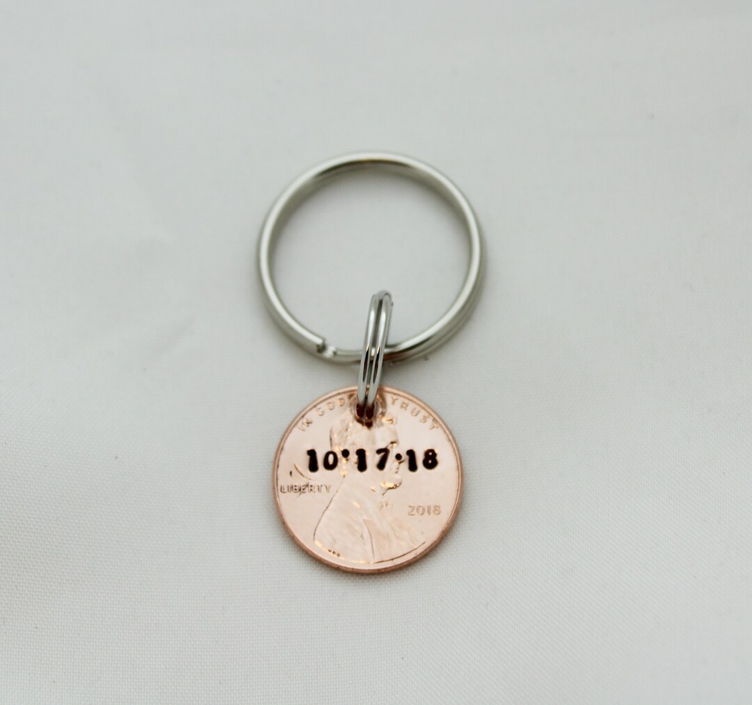Anniversary Gift, Anniversary Keychain, Penny Keychain, Lucky Penny ...