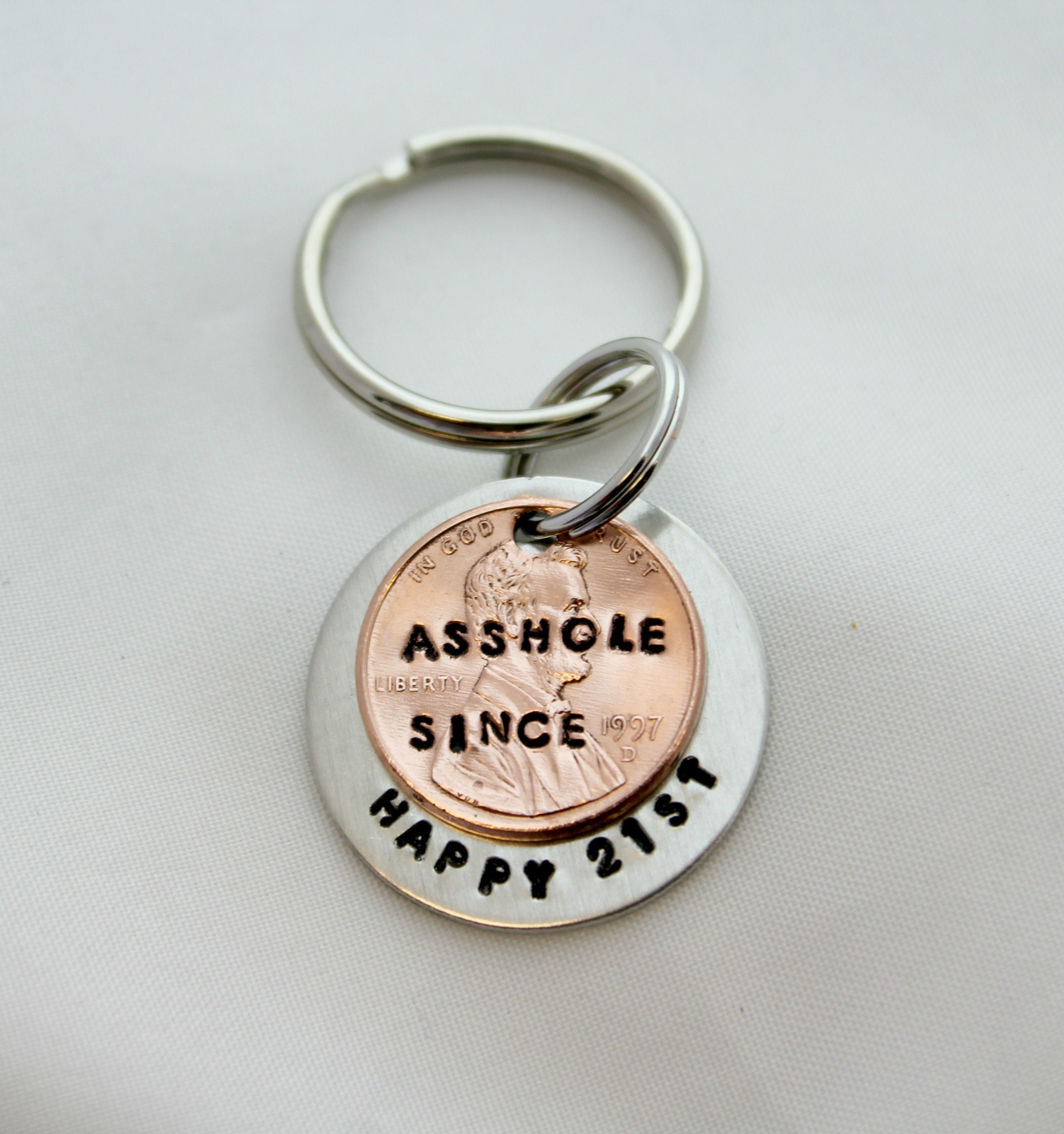 21st Birthday Penny Keychain 21st Birthday Gift 21st Gifts - Etsy