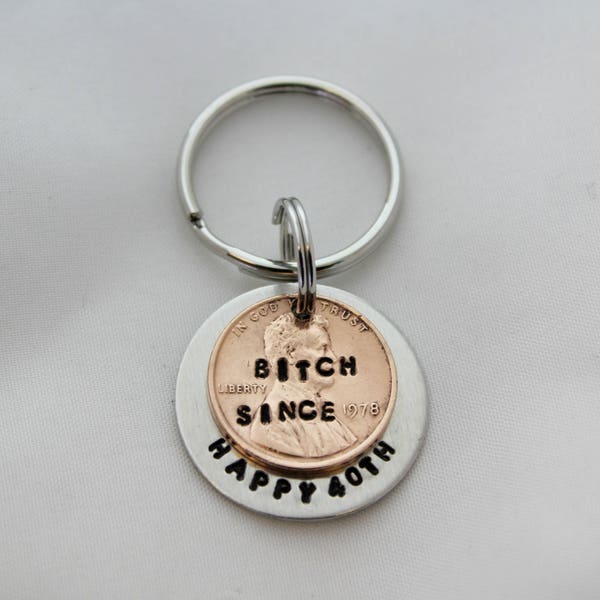 40th Birthday Key Ring - Etsy