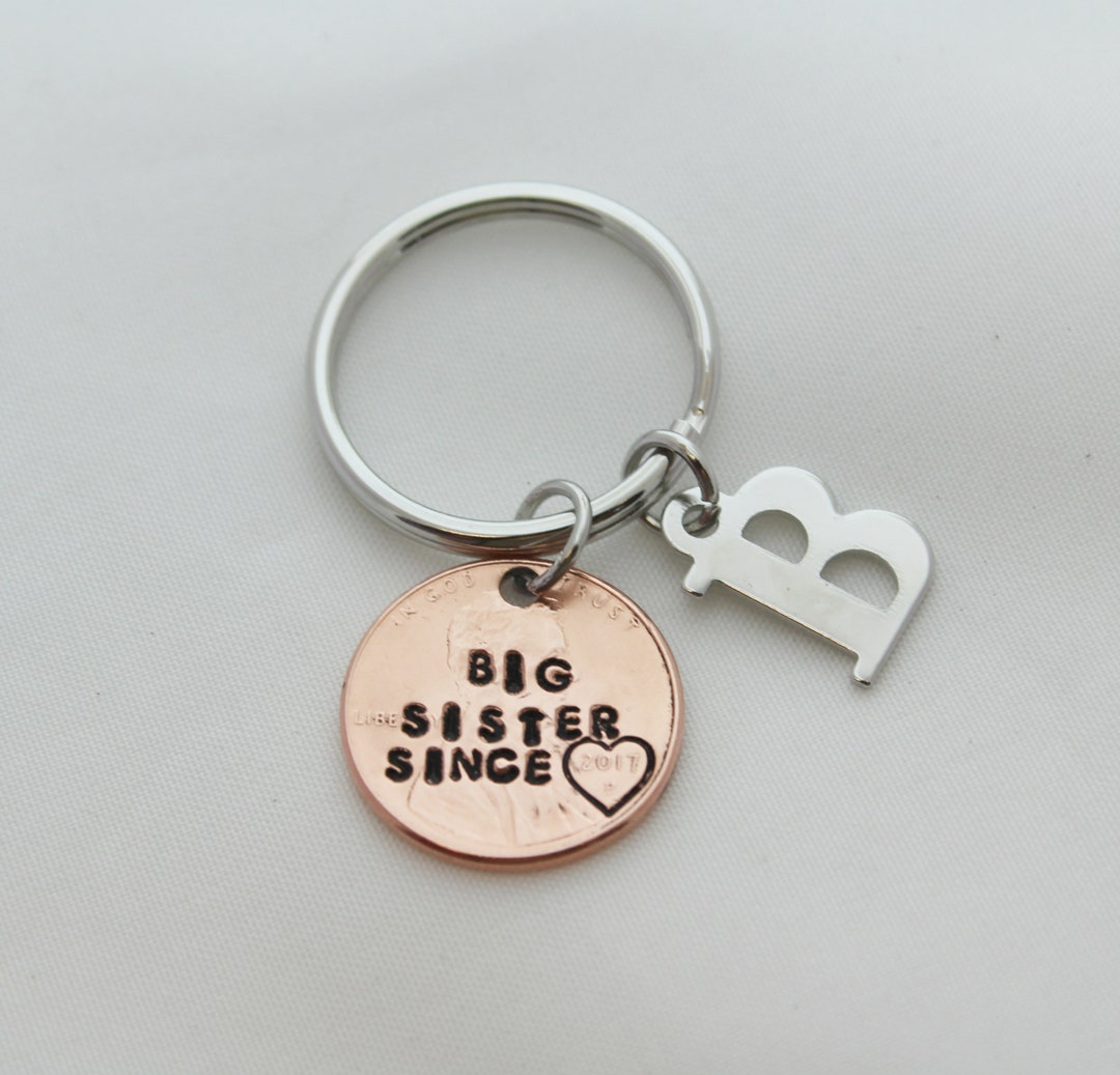 Big Sister Gift, Big Sister Finally, Big Sister Keychain, Initial Gifts ...