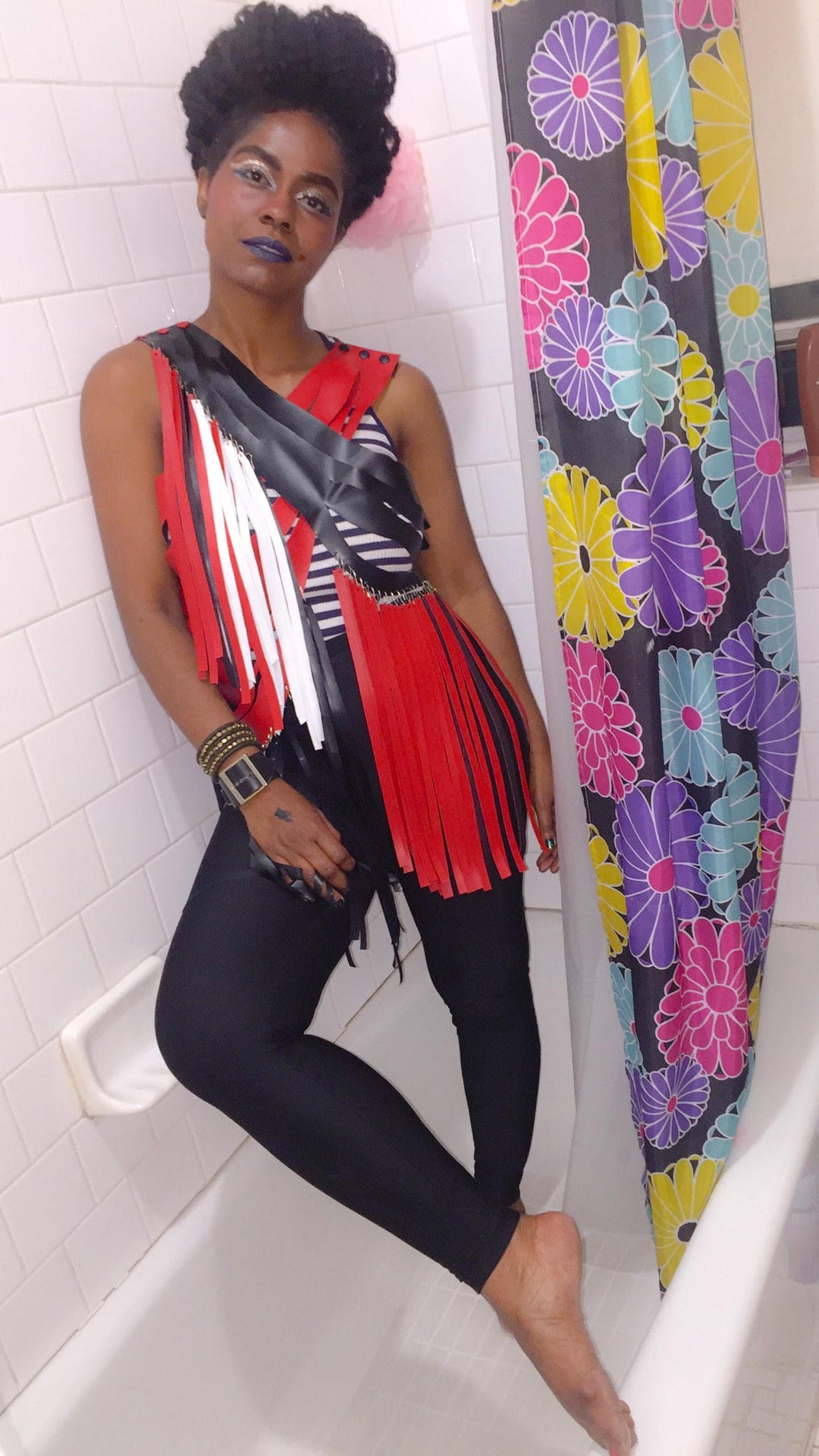 Ripped Top, Wrap Top, Poncho, Halter Top, Faux Leather Sheath, Sheath ...