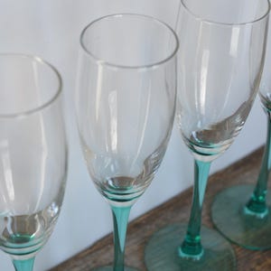 Vintage Turquoise Stemmed Champagne Glasses, 8.75 Tall Made in France ...