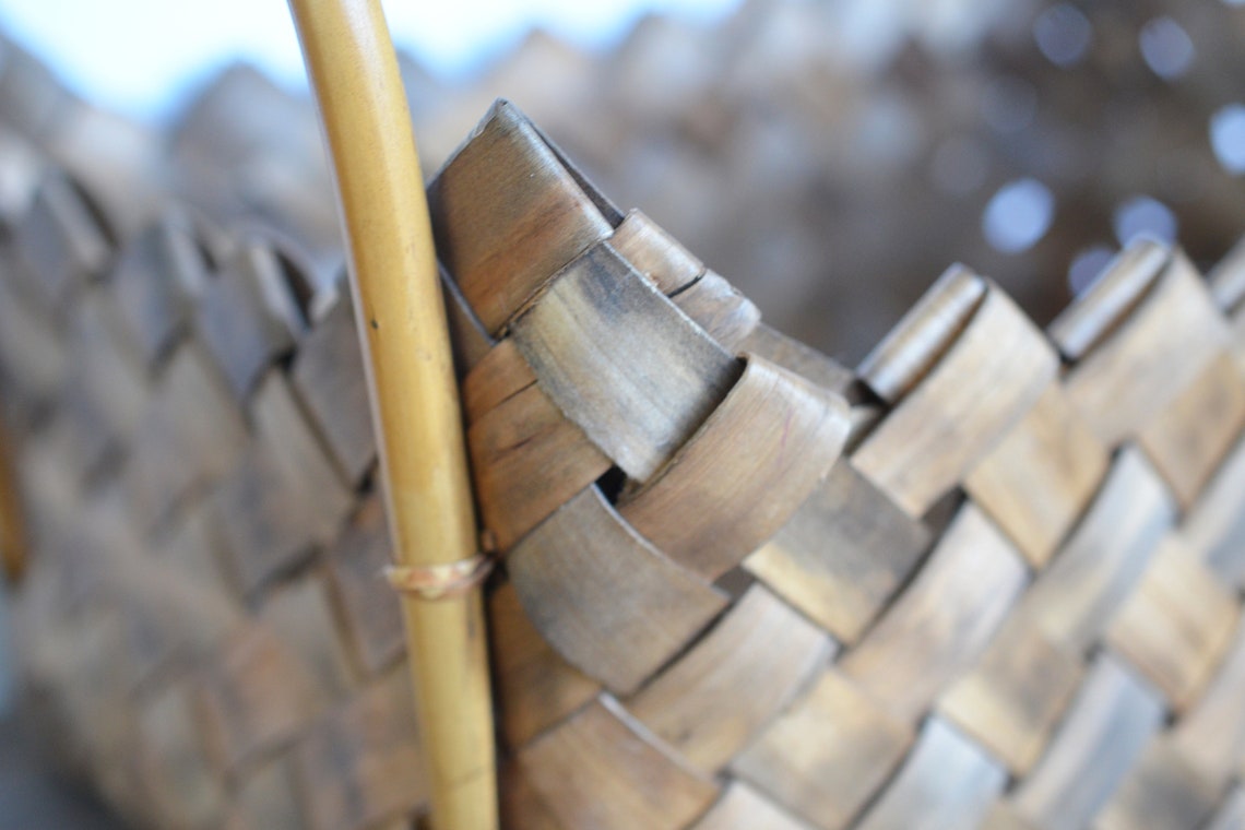 Vintage Plaited Reed Basket Modern Prairie Rustic Farmhouse - Etsy