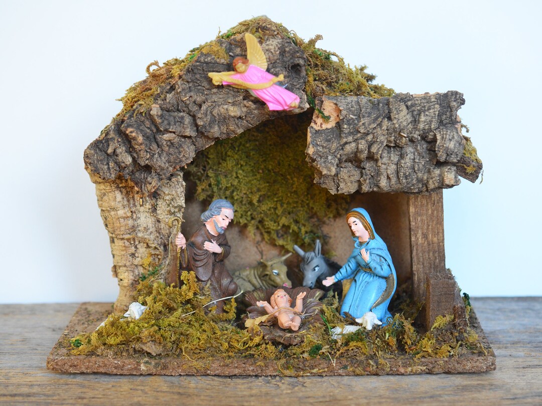 Vintage Italian Nativity Set With Manger, Made in Italy, Ceramic and ...