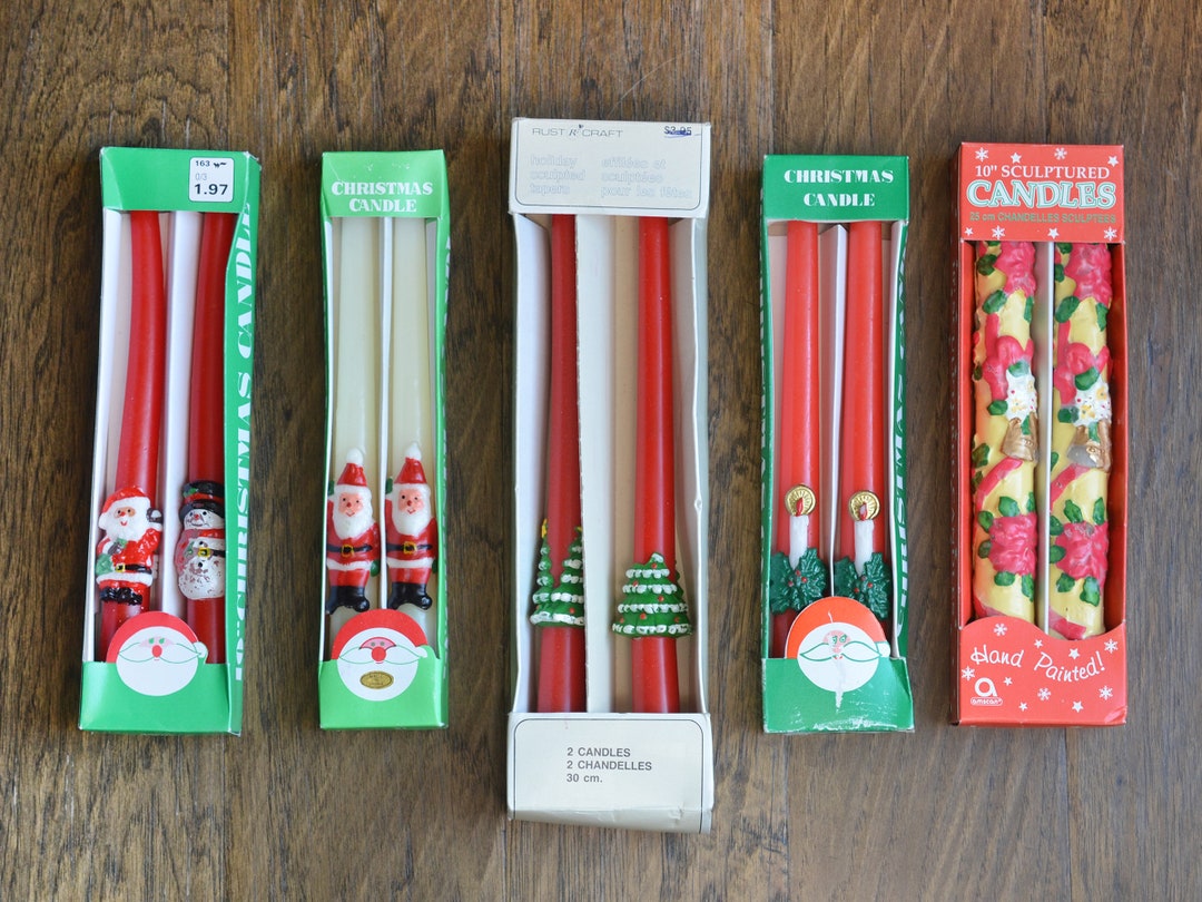 Vintage Christmas Candles, Your Choice, in Original Boxes, Sculptural ...