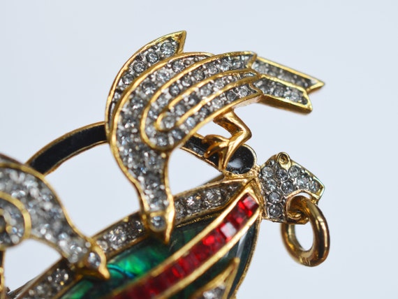Vintage Bird Bath Brooch, Butler Costume Jewelry Pend… - Gem