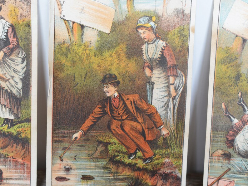 Antique Victorian Trade Cards Set of 4 Comic Strip Ephemera | Etsy