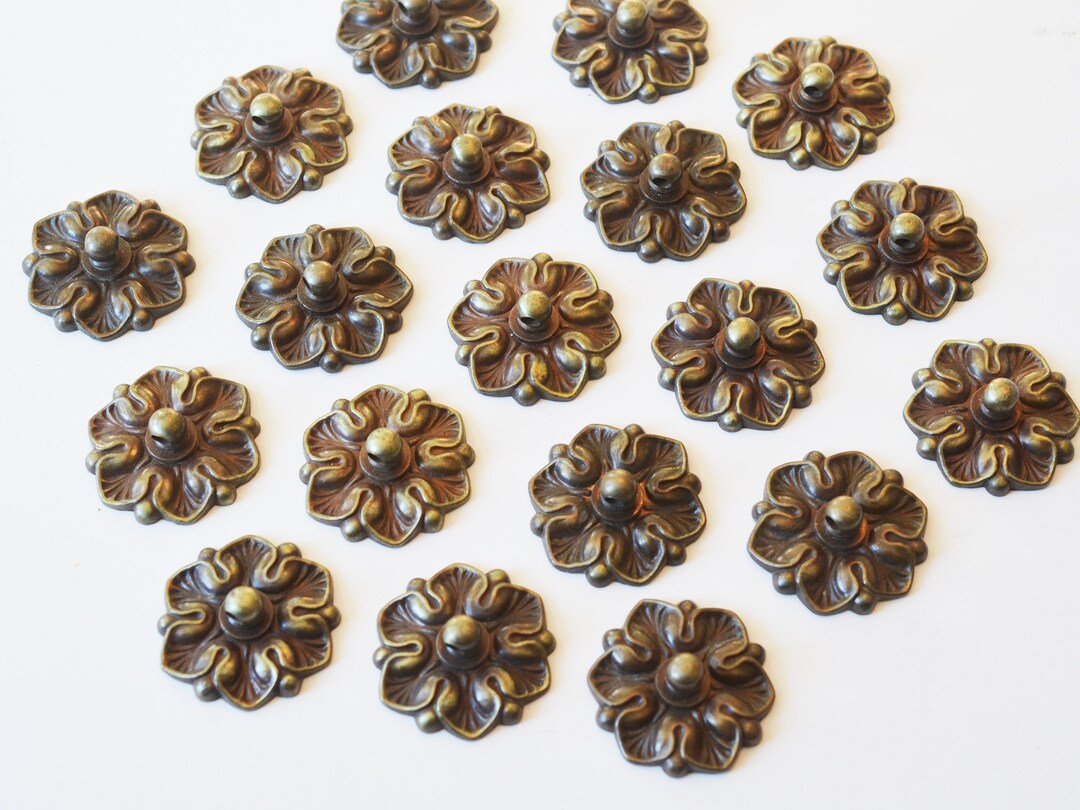Vintage Brushed Brass Floral Hardware, French Provincial Decor - Etsy
