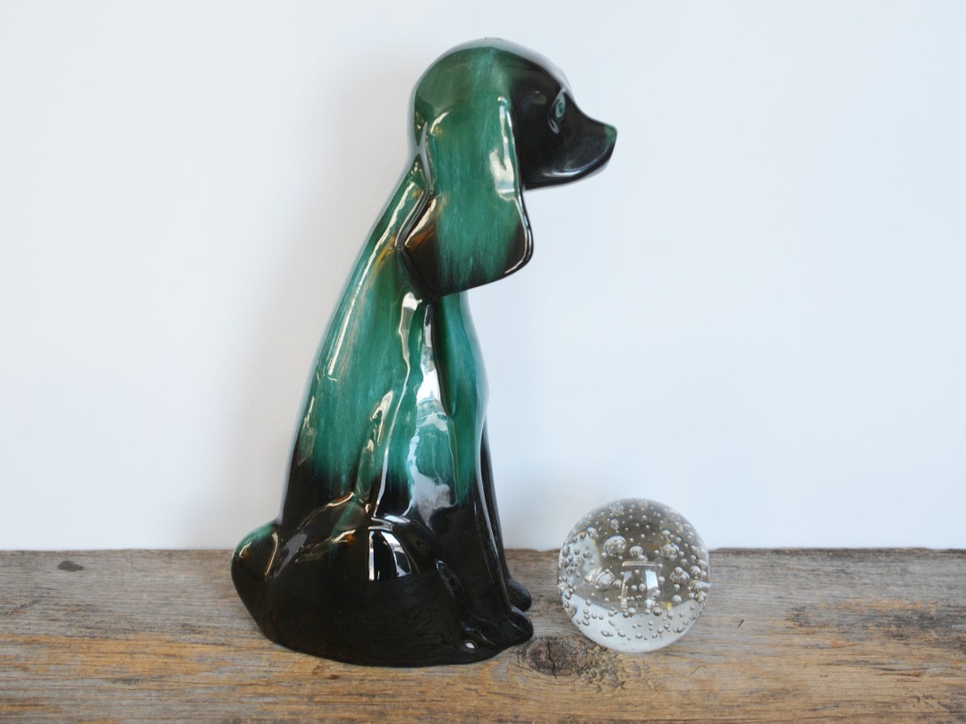 Vintage Rare Blue Mountain Pottery Dog Circa 1970s, 14" Tall, Turquoise ...
