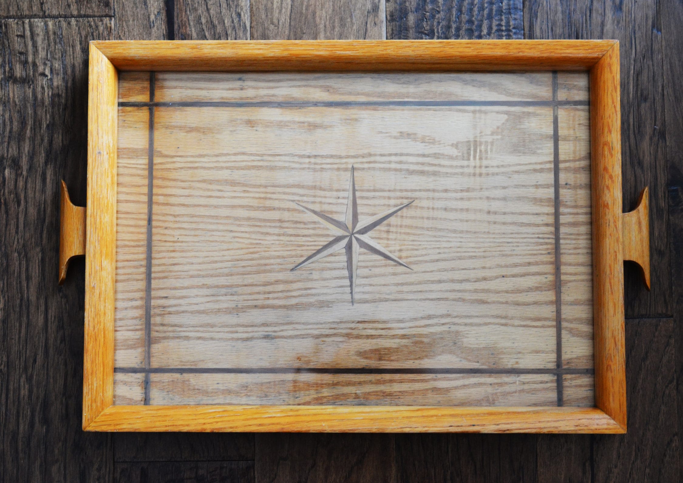 Vintage Inlaid Wooden Tray circa 1970s handled tray with | Etsy