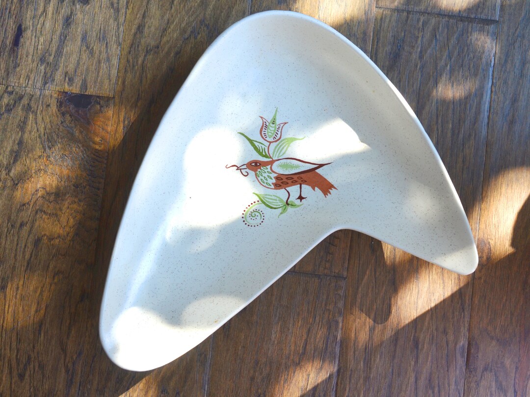 Barbara Willis Pottery Jaw Bone or Boomerang Dish, 15" Across ...