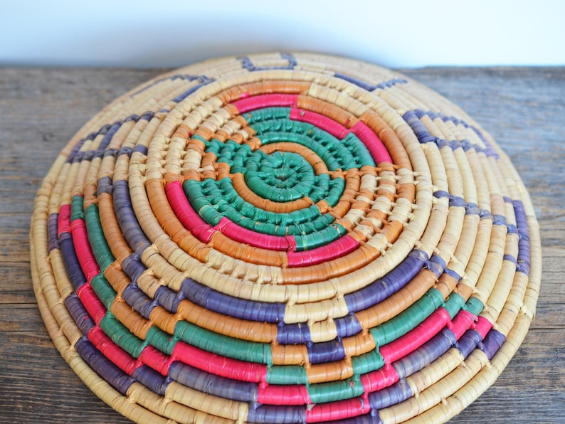 Vintage Mexican Coil Wall Basket Toluca Basket 10.5 - Etsy