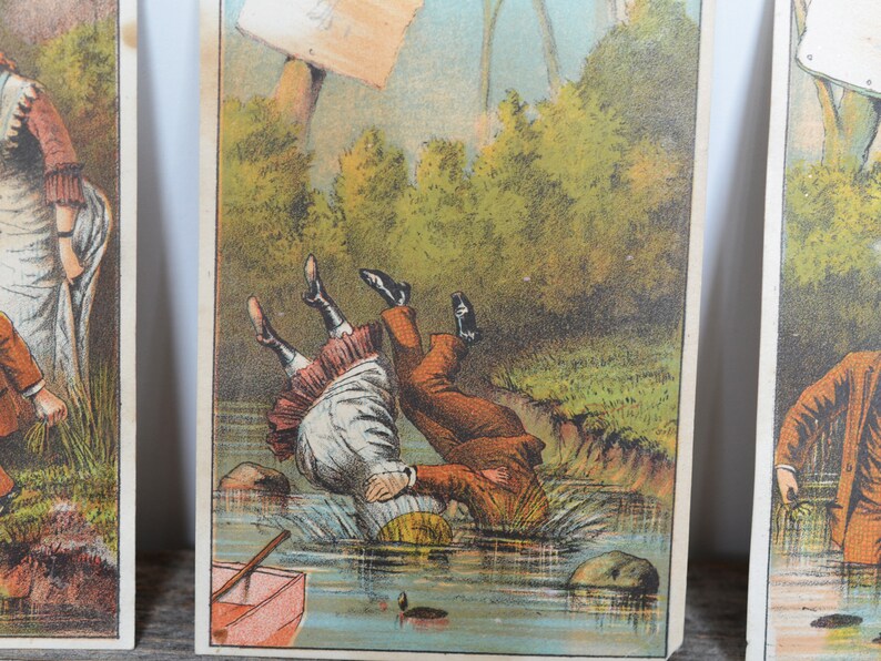 Antique Victorian Trade Cards Set of 4 Comic Strip Ephemera | Etsy