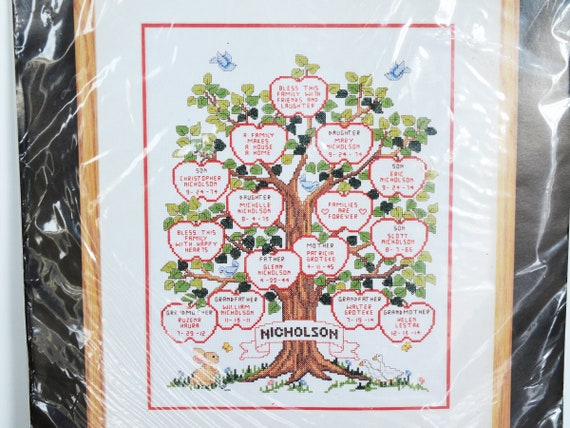 Vintage Bucilla Family Tree Needlepoint Kit or Counted Cross | Etsy