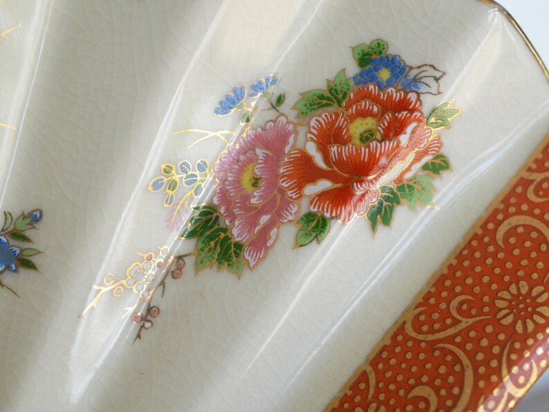 Vintage Satsuma Peacock Fan Fine Bone China Made in Japan | Etsy