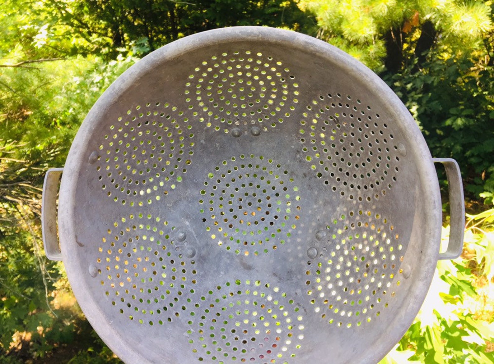 Vintage Aluminum Colander Rustic Farmhouse Primitive Country - Etsy