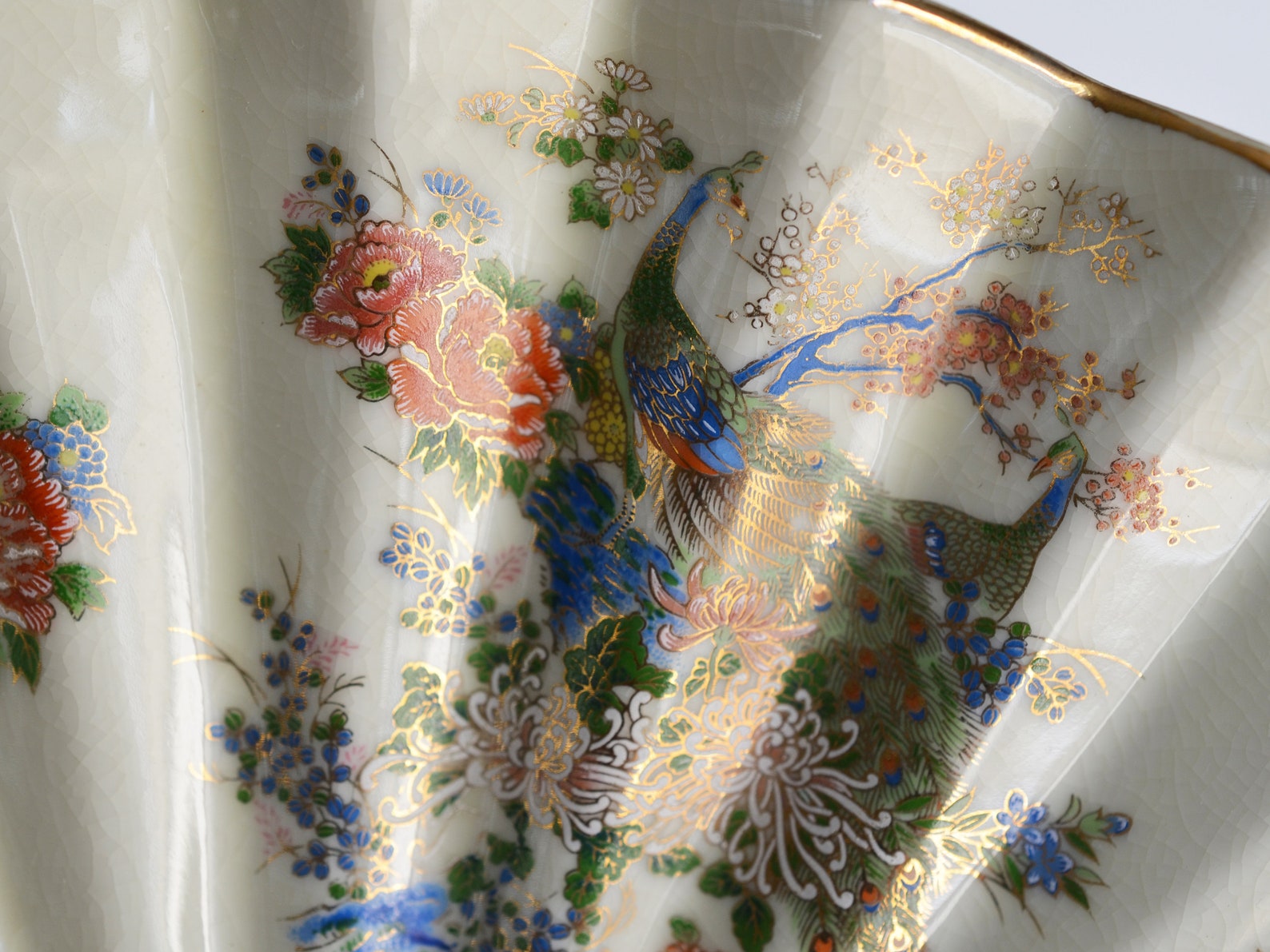 Vintage Satsuma Peacock Fan Fine Bone China Made in Japan - Etsy