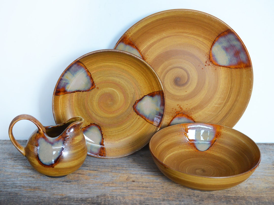 Vintage Sango Splash Dinnerware, Circa 2000s, Brown Ironstone Pottery ...