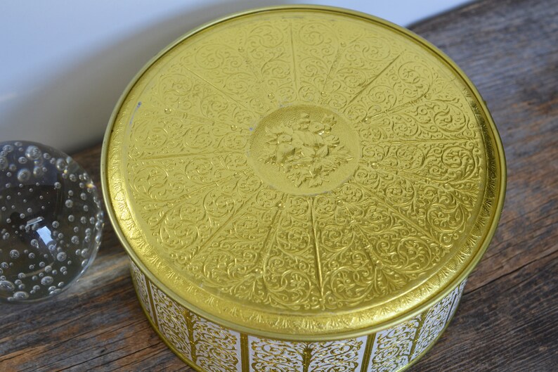 Vintage Guildcraft Gold Tin Circa 1950s Fruitcake Tin | Etsy