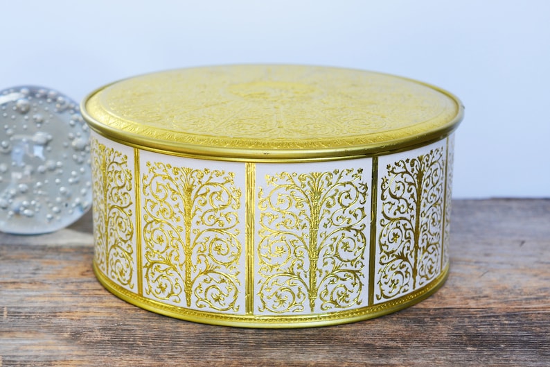 Vintage Guildcraft Gold Tin Circa 1950s Fruitcake Tin | Etsy