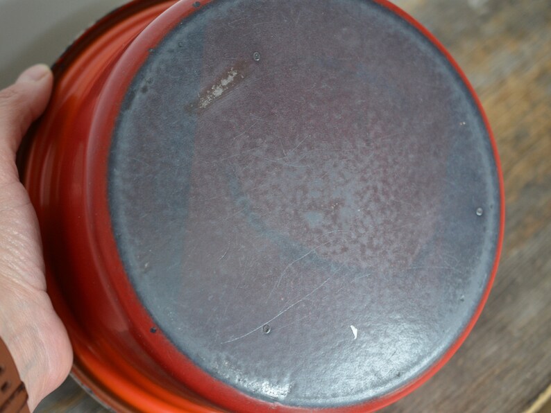 Vintage Red Enamelware Pot or Small Dutch Oven Circa 1970s | Etsy