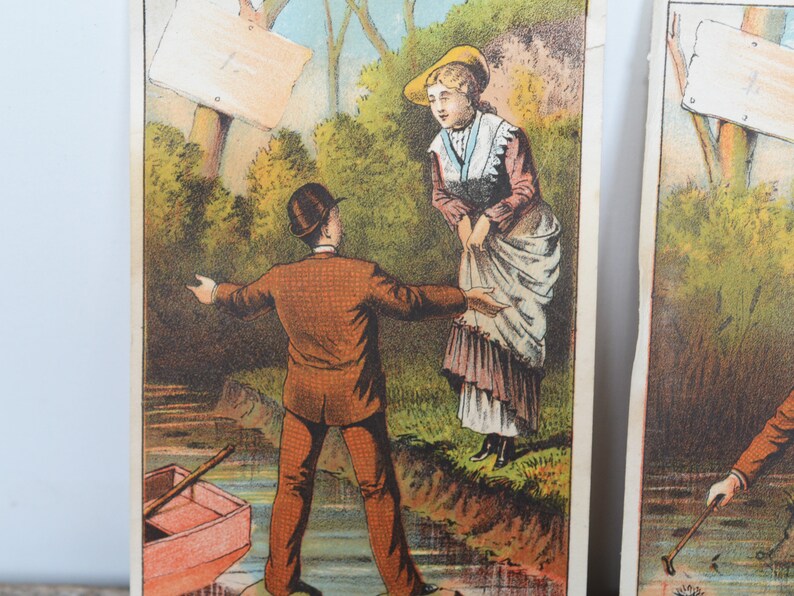 Antique Victorian Trade Cards Set of 4 Comic Strip Ephemera | Etsy