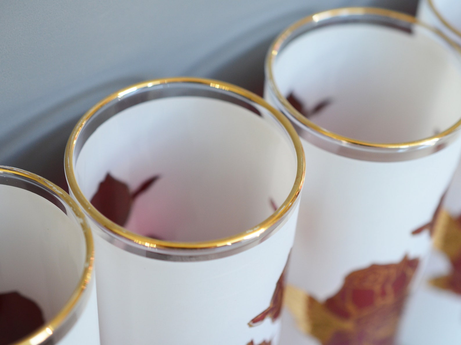 Vintage Fred Press Barware Frosted Roses Cocktail Set with | Etsy